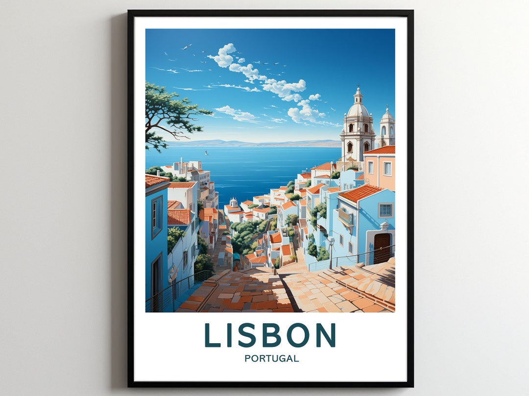 Lisbon Travel Print Wall Art Lisbon Wall Hanging Home Décor Lisbon Gift ...