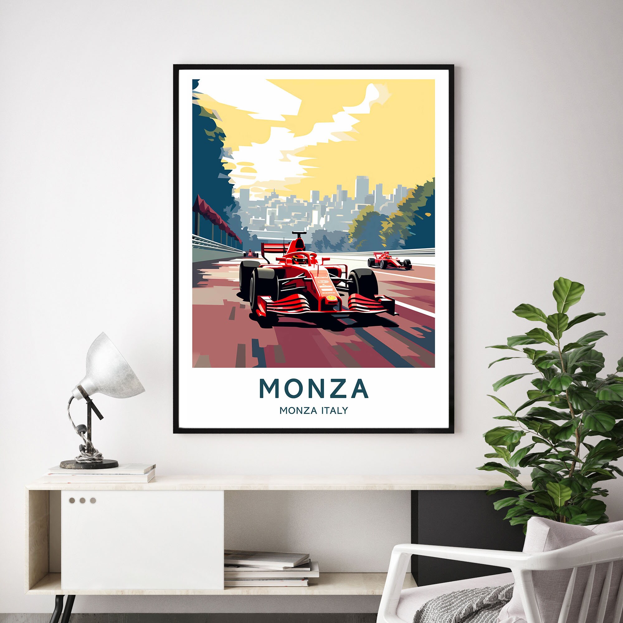 Monza Poster, Monza Italy Race Car Art, Motorsport Travel Prints for ...
