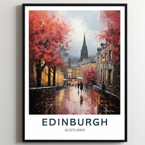 Edinburgh Travel Print Wall Art Edinburgh Wall Hanging Home Décor ...