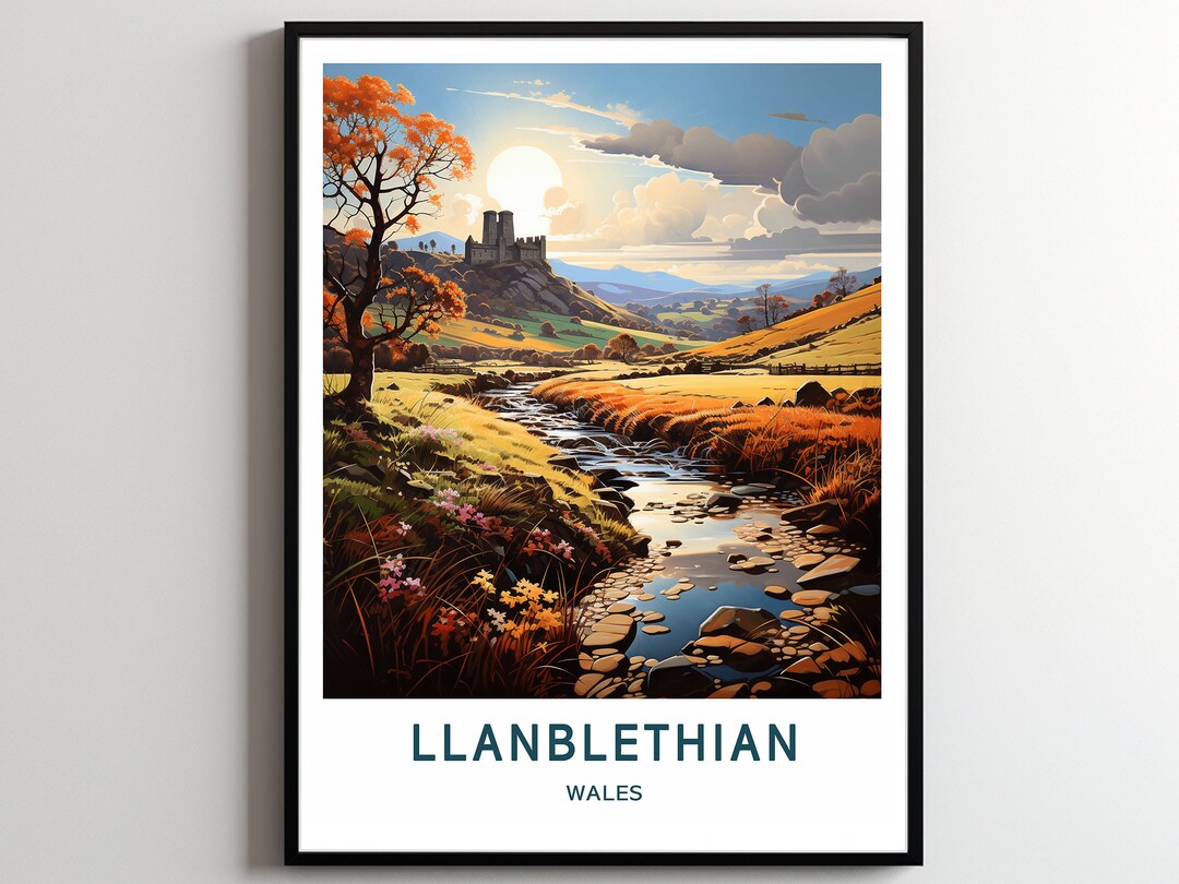 Llanblethian Travel Print Wall Art Llanblethian Wall Hanging Home Décor ...