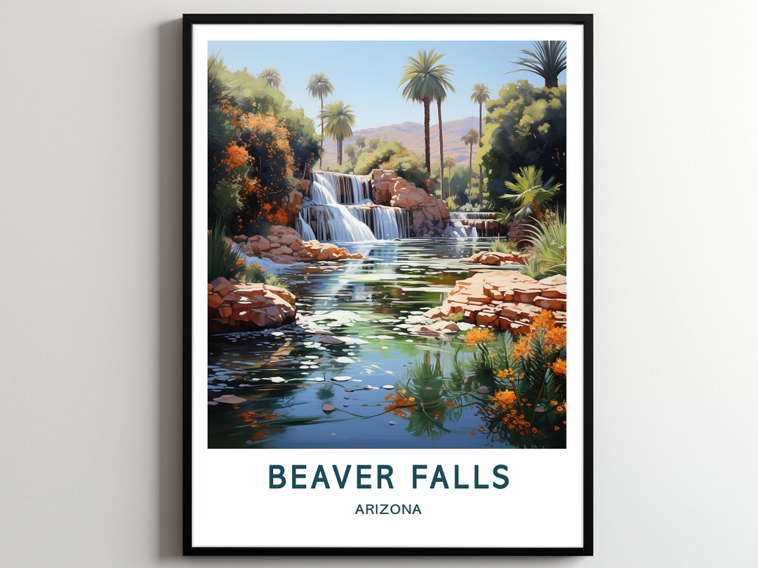 Beaver Falls Travel Print Wall Art Beaver Falls Wall Hanging Home Décor ...