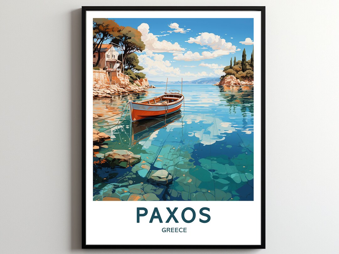 Paxos Travel Print Wall Art Paxos Wall Hanging Home Décor Paxos Gift ...