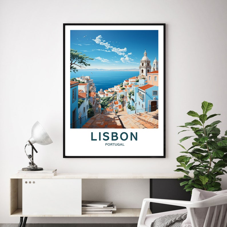 Lisbon Travel Print Wall Art Lisbon Wall Hanging Home Décor Lisbon Gift ...