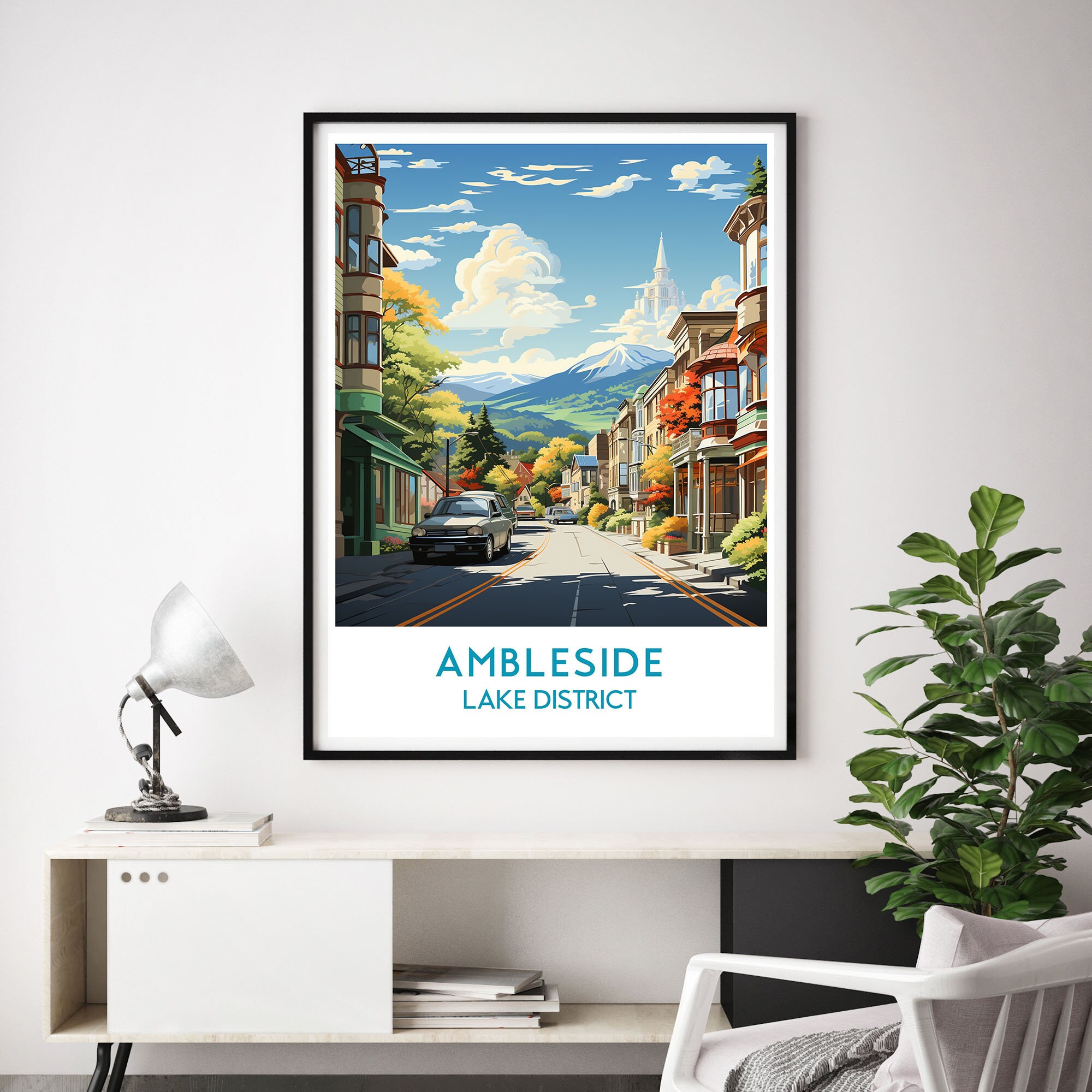 Ambleside Travel Print Wall Art Ambleside Wall Hanging Home Décor ...