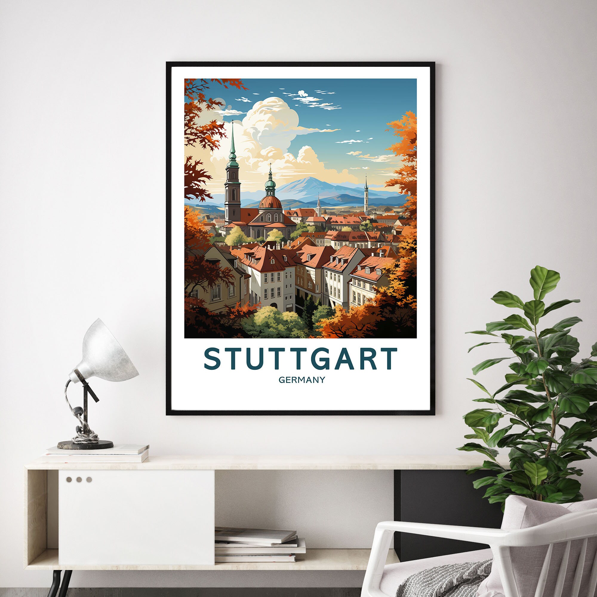 Stuttgart Travel Print Wall Art Stuttgart Wall Hanging Home - Etsy
