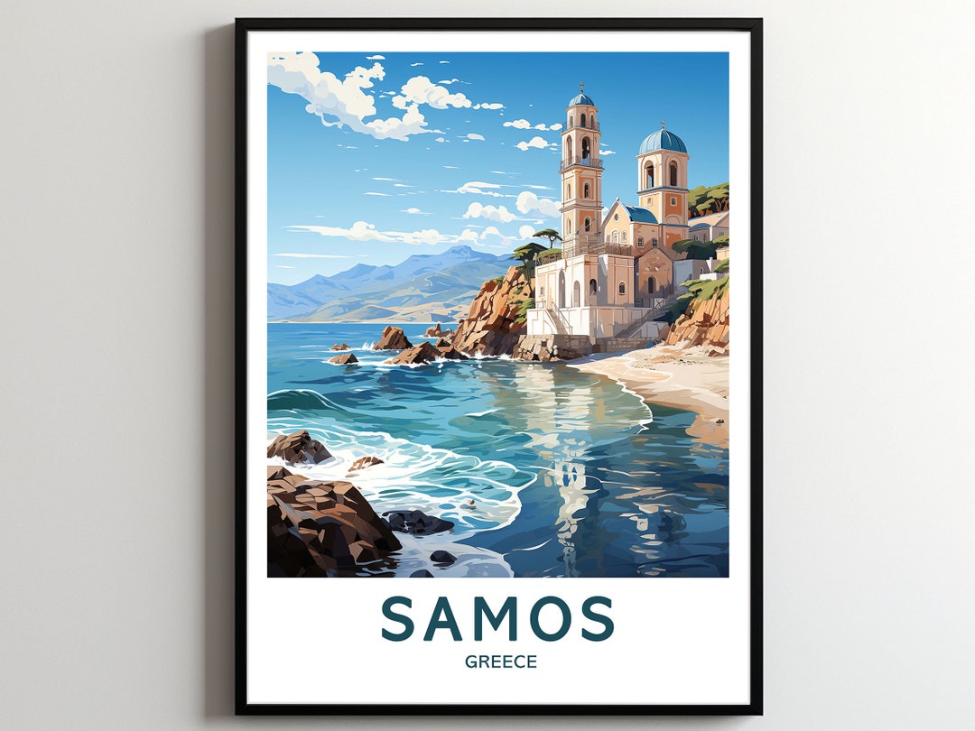 Samos Travel Print Wall Art Samos Wall Hanging Home Décor - Etsy