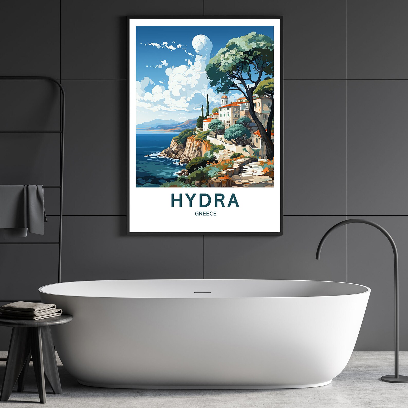 Hydra Travel Print Wall Art Hydra Wall Hanging Home Décor - Etsy
