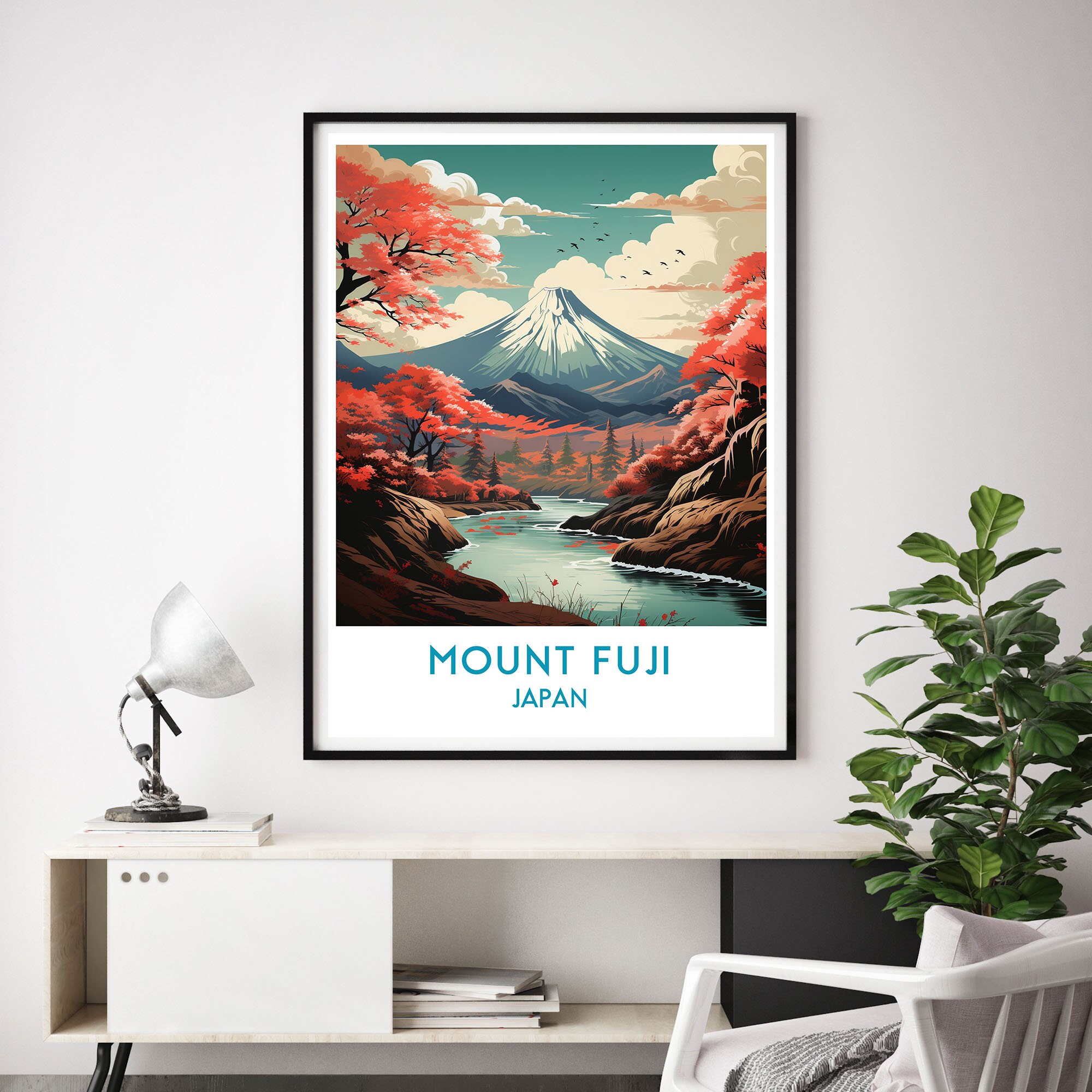 Mount Fuji Travel Print Wall Art Mount Fuji Wall Hanging Home Décor ...