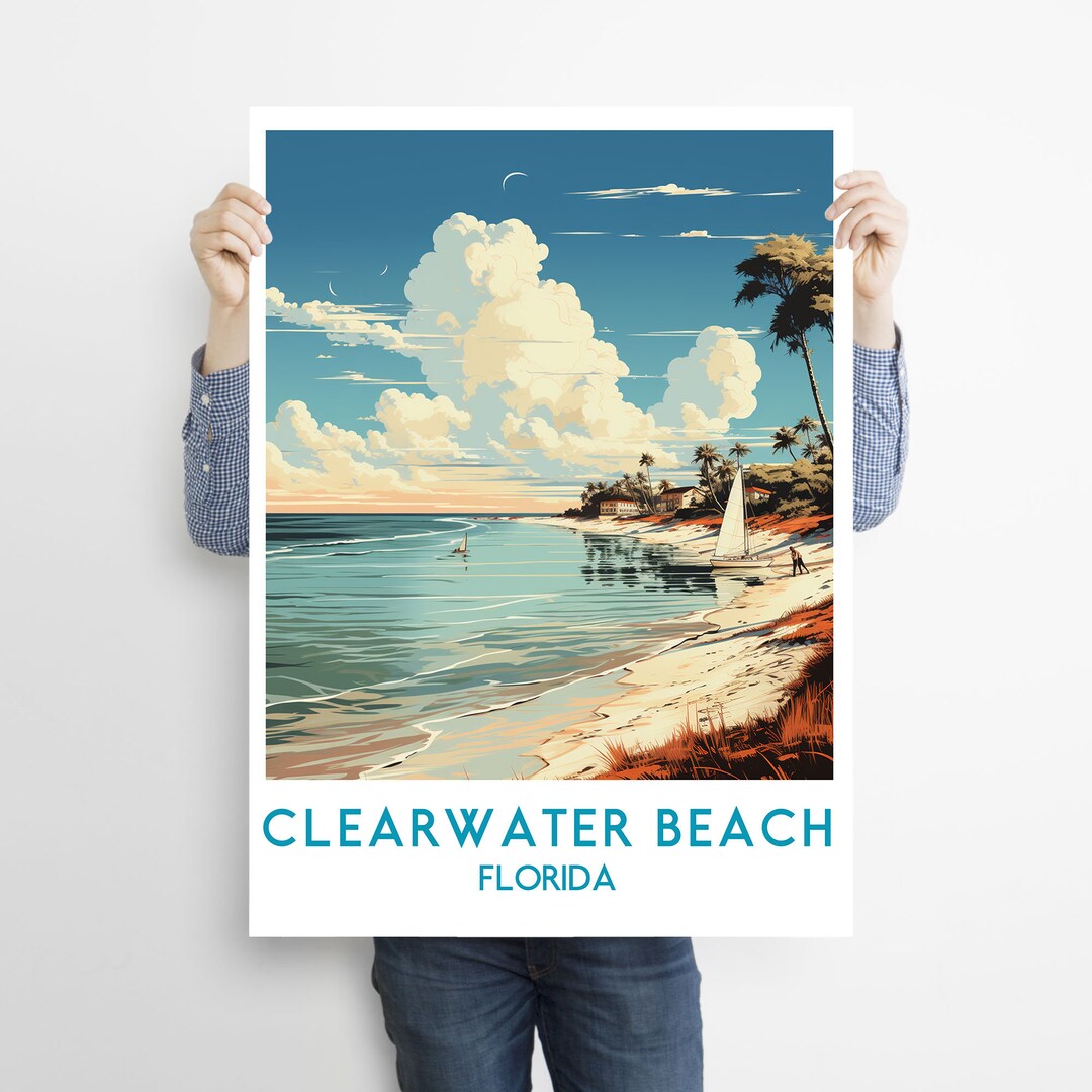 Clearwater Beach Travel Print Wall Art Clearwater Beach Wall Hanging ...