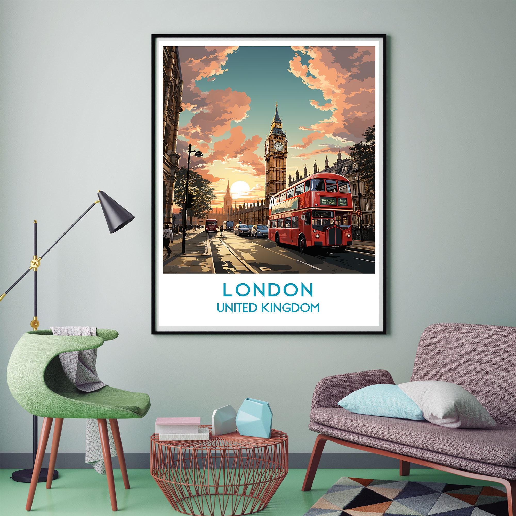 London United Kingdom Travel Print Poster Wall Art Print - Etsy