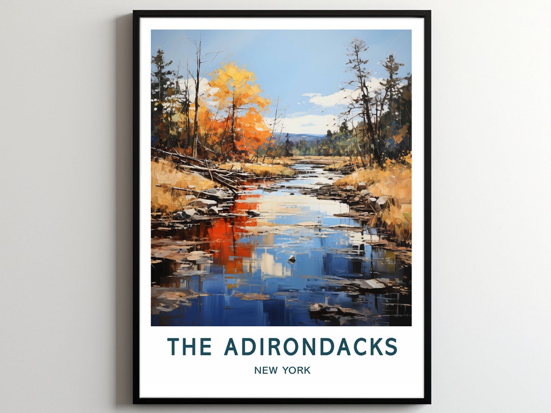 The Adirondacks Travel Print Wall Art the Adirondacks Wall Hanging Home ...