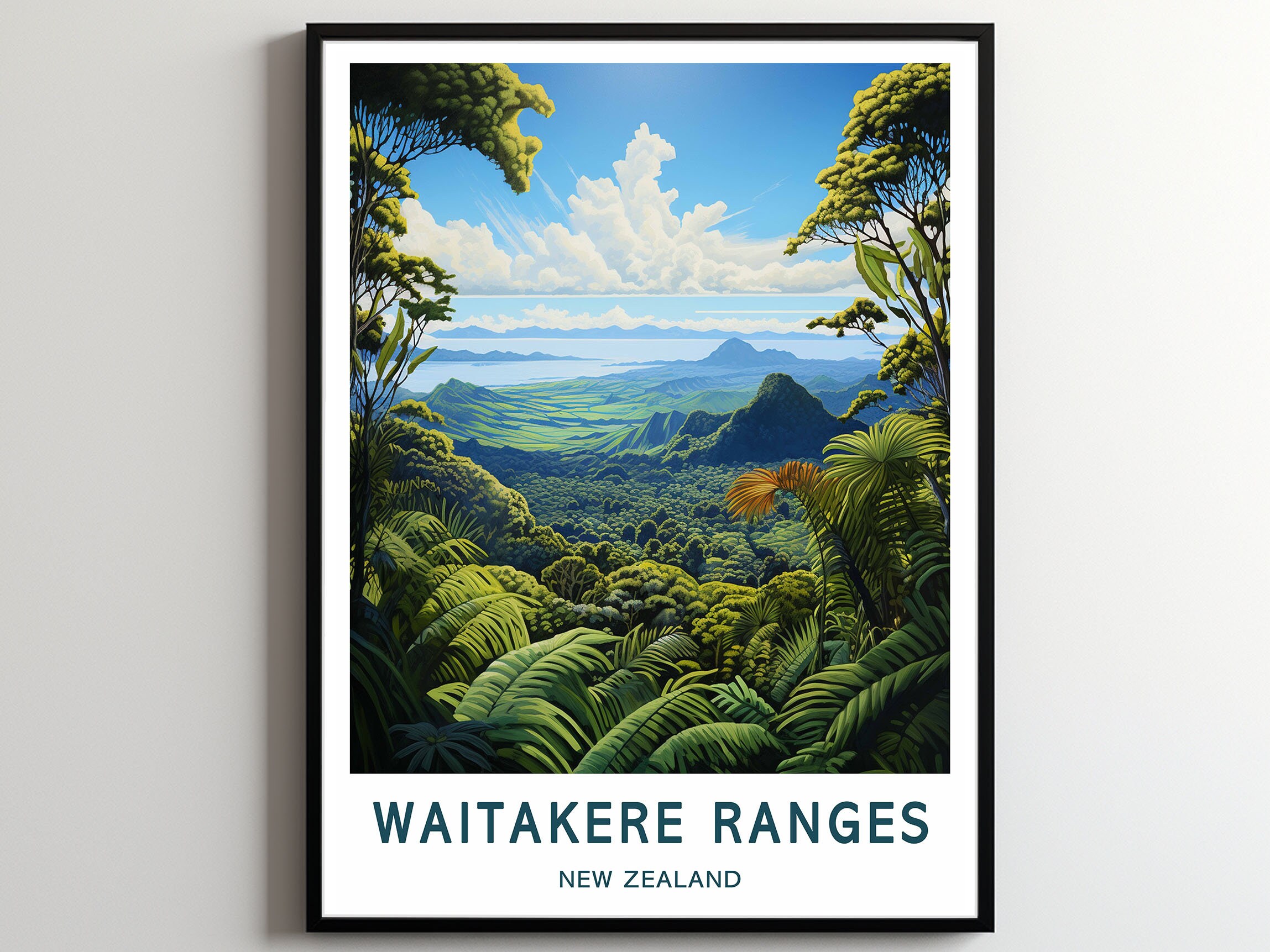 Waitakere Ranges Travel Print Wall Art Waitakere Ranges Wall Hanging ...