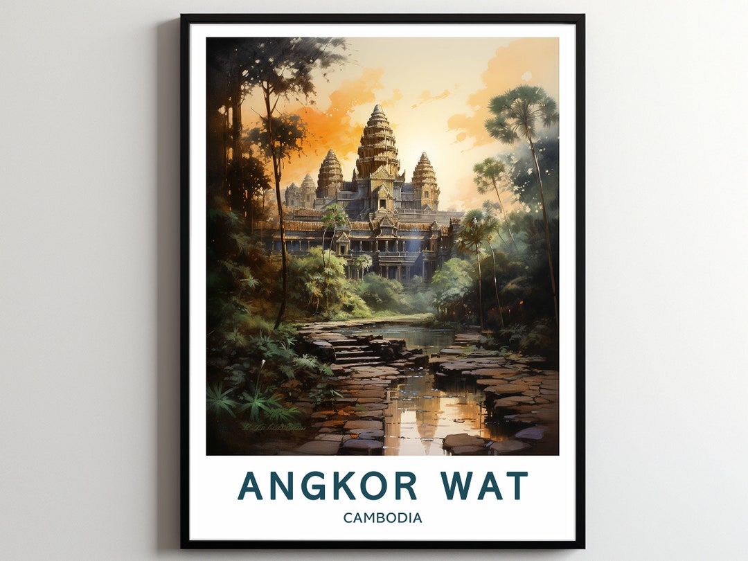 Angkor Wat Travel Print Wall Art Angkor Wat Wall Hanging Home Décor ...