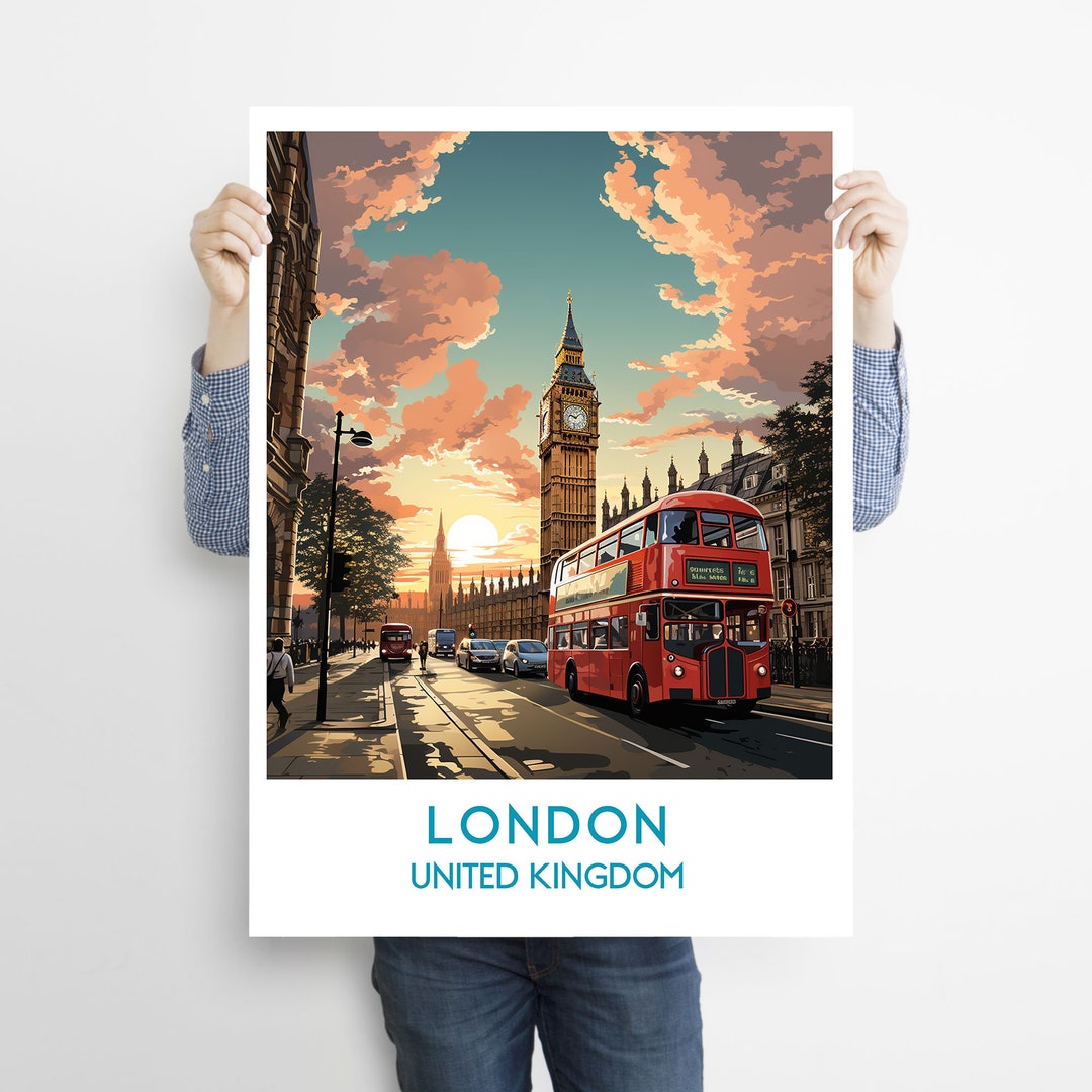 London United Kingdom Travel Print Poster Wall Art Print Framed Gifts ...