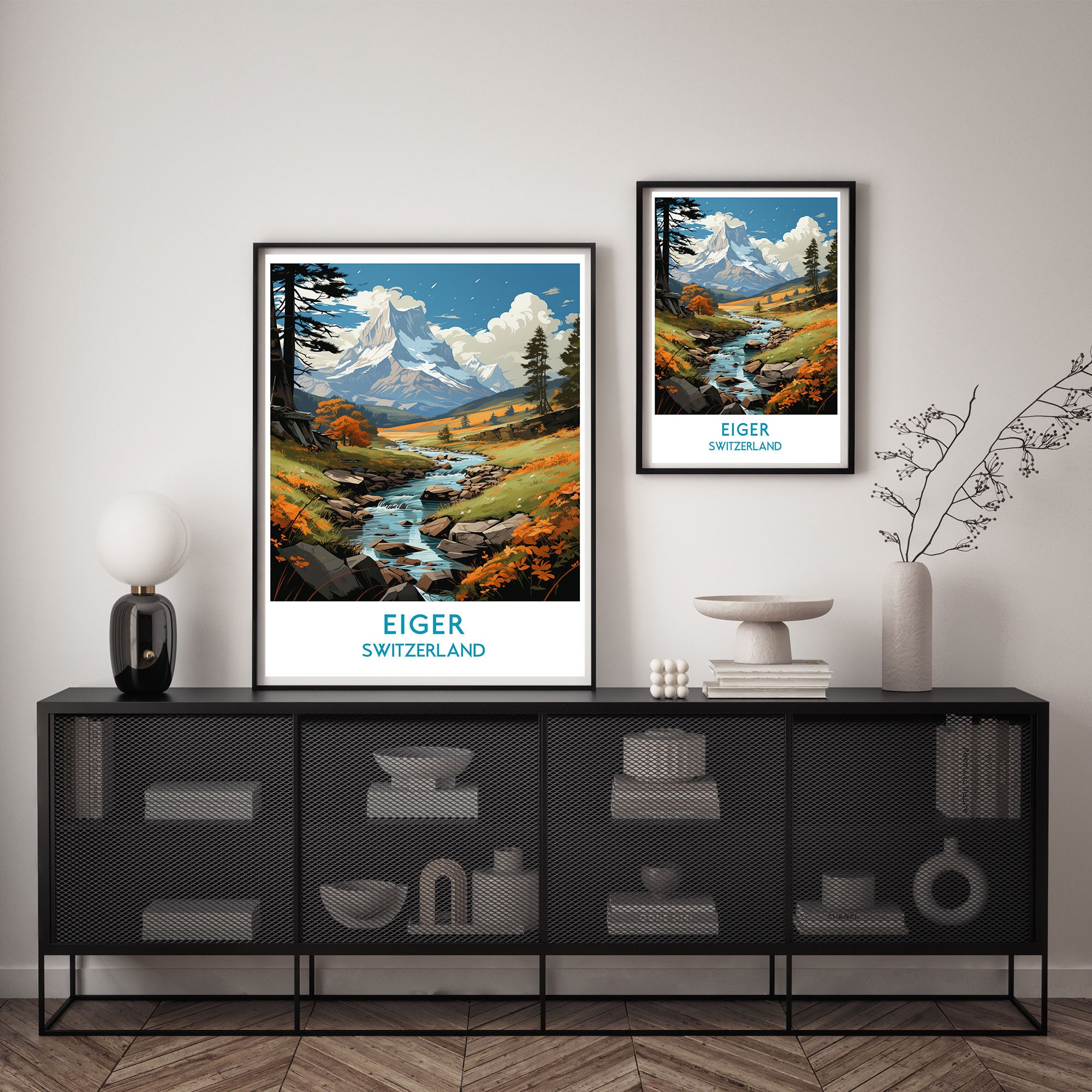 Eiger Travel Print Wall Art Eiger Wall Hanging Home Décor Eiger Gift ...