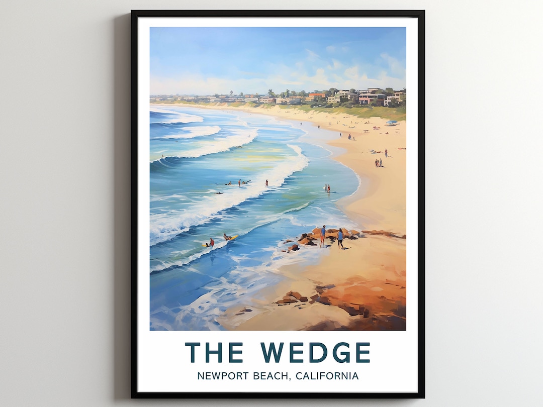 The Wedge Travel Print Wall Art the Wedge Surf Poster the Wedge Surfing ...