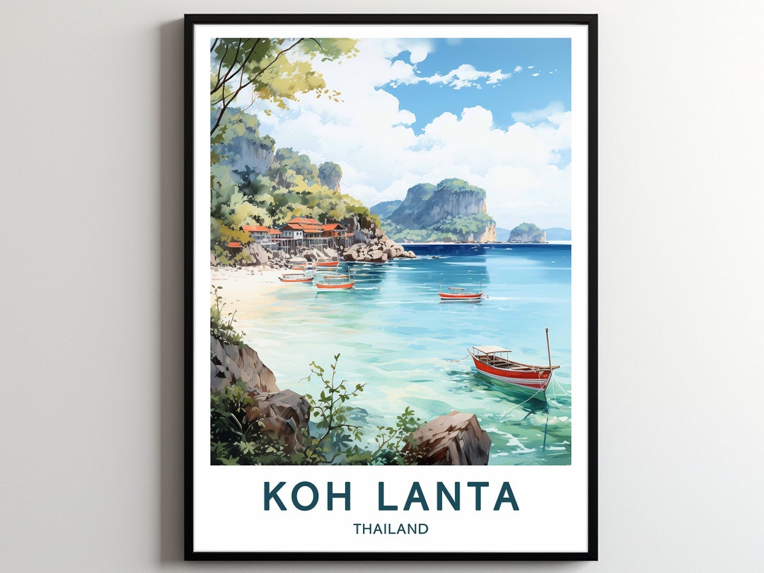 Koh Lanta Travel Print Wall Art Koh Lanta Wall Hanging Home Etsy