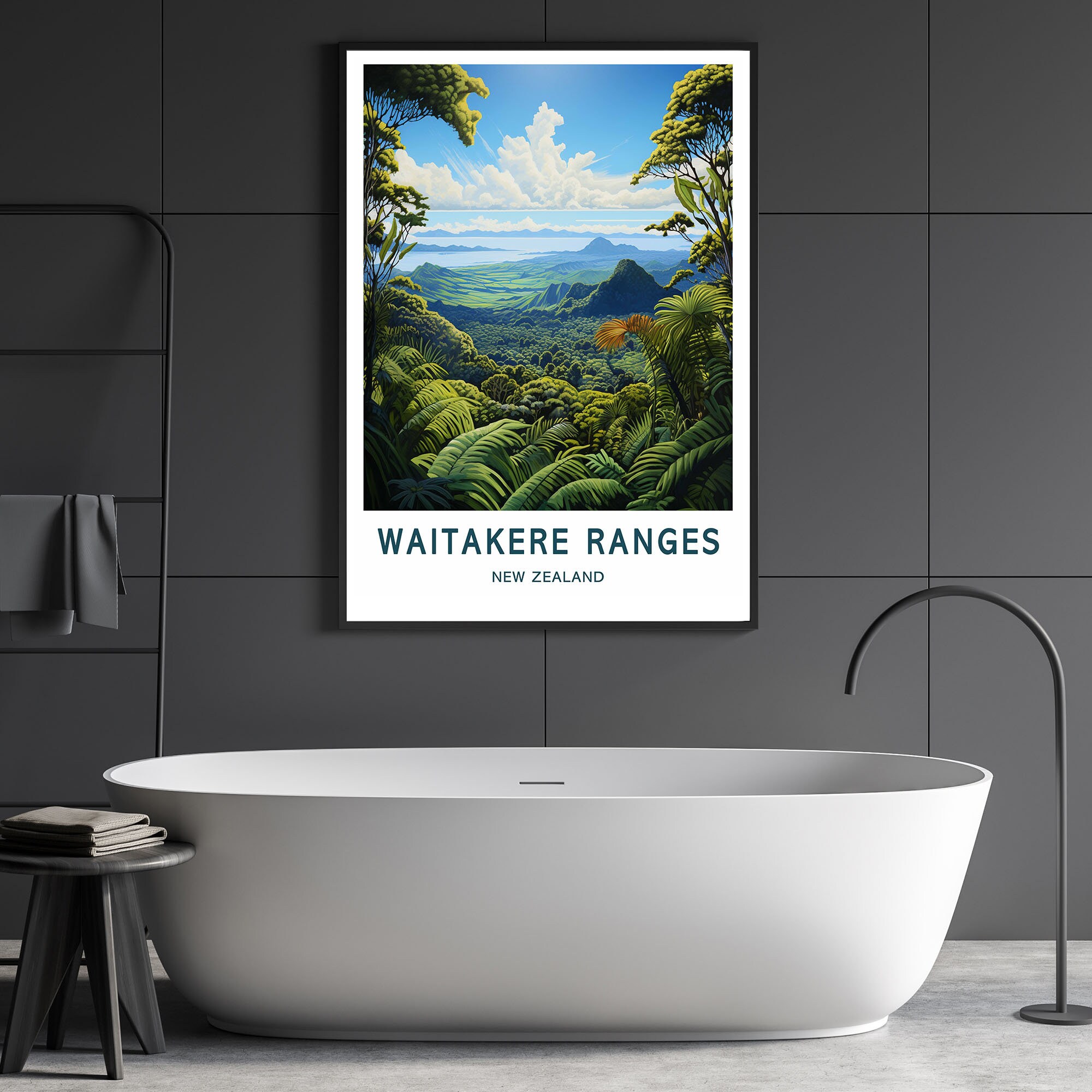 Waitakere Ranges Travel Print Wall Art Waitakere Ranges Wall Hanging ...