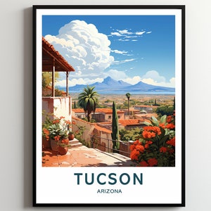 Tucson Travel Print Wall Art Tucson Wall Hanging Home Décor Tucson Gift ...
