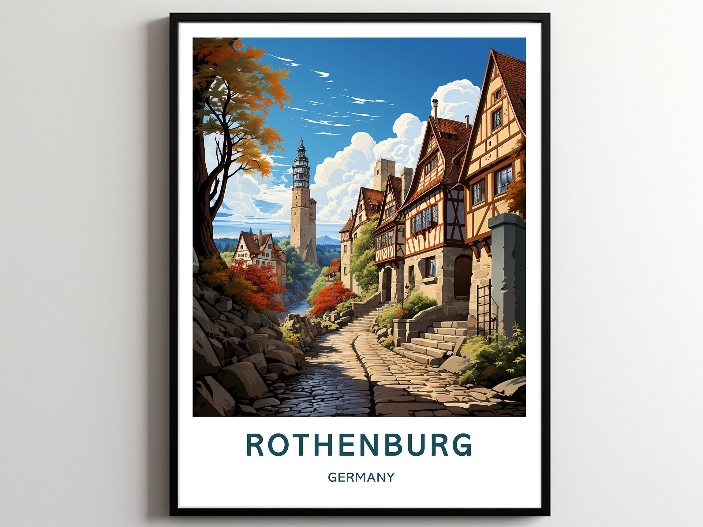 Rothenburg Travel Print Wall Art Rothenburg Wall Hanging Home Décor ...