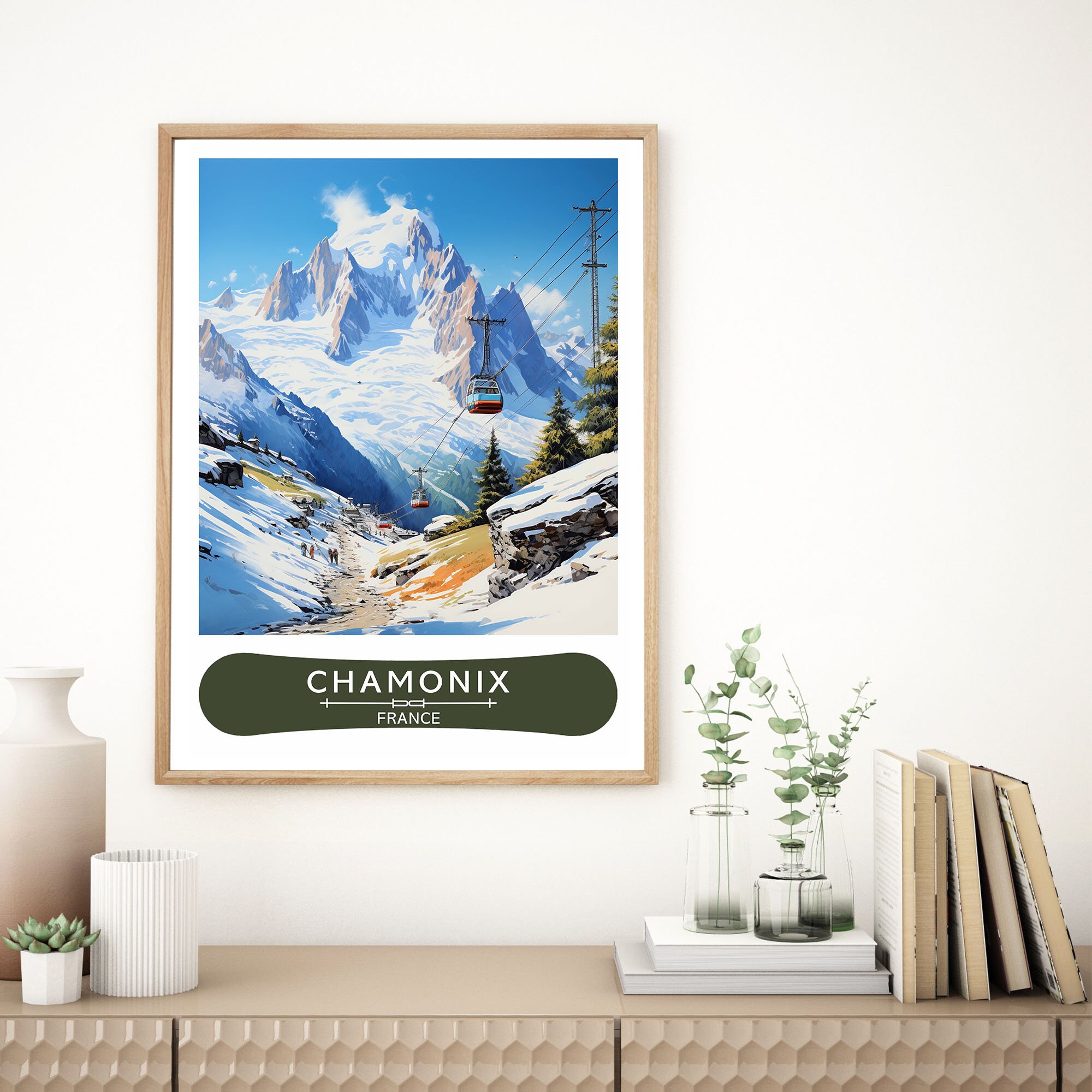 Chamonix Ski Resort France Print Gift Art Lovers France Art Poster Ski ...