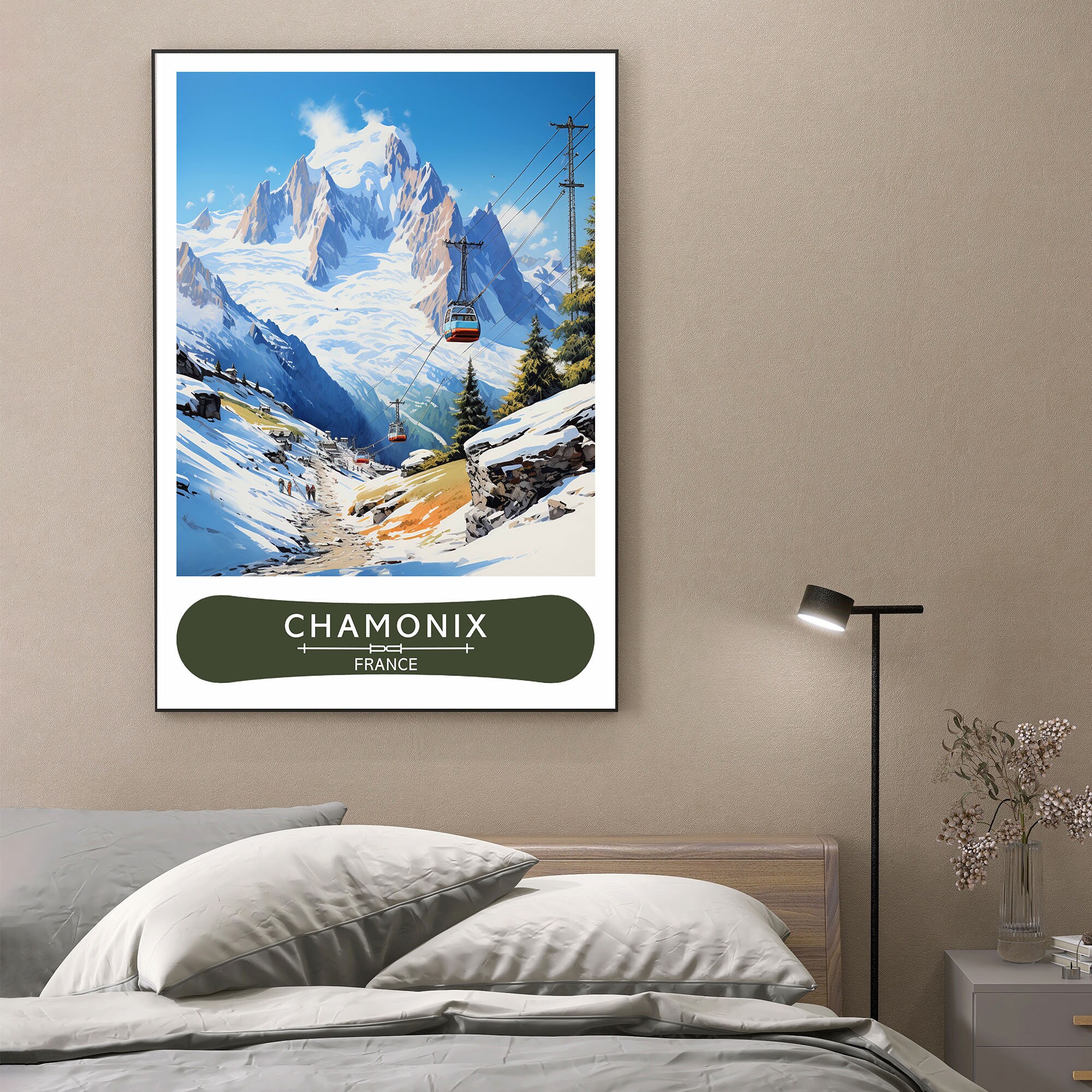 Chamonix Ski Resort France Print Gift Art Lovers France Art Poster Ski ...