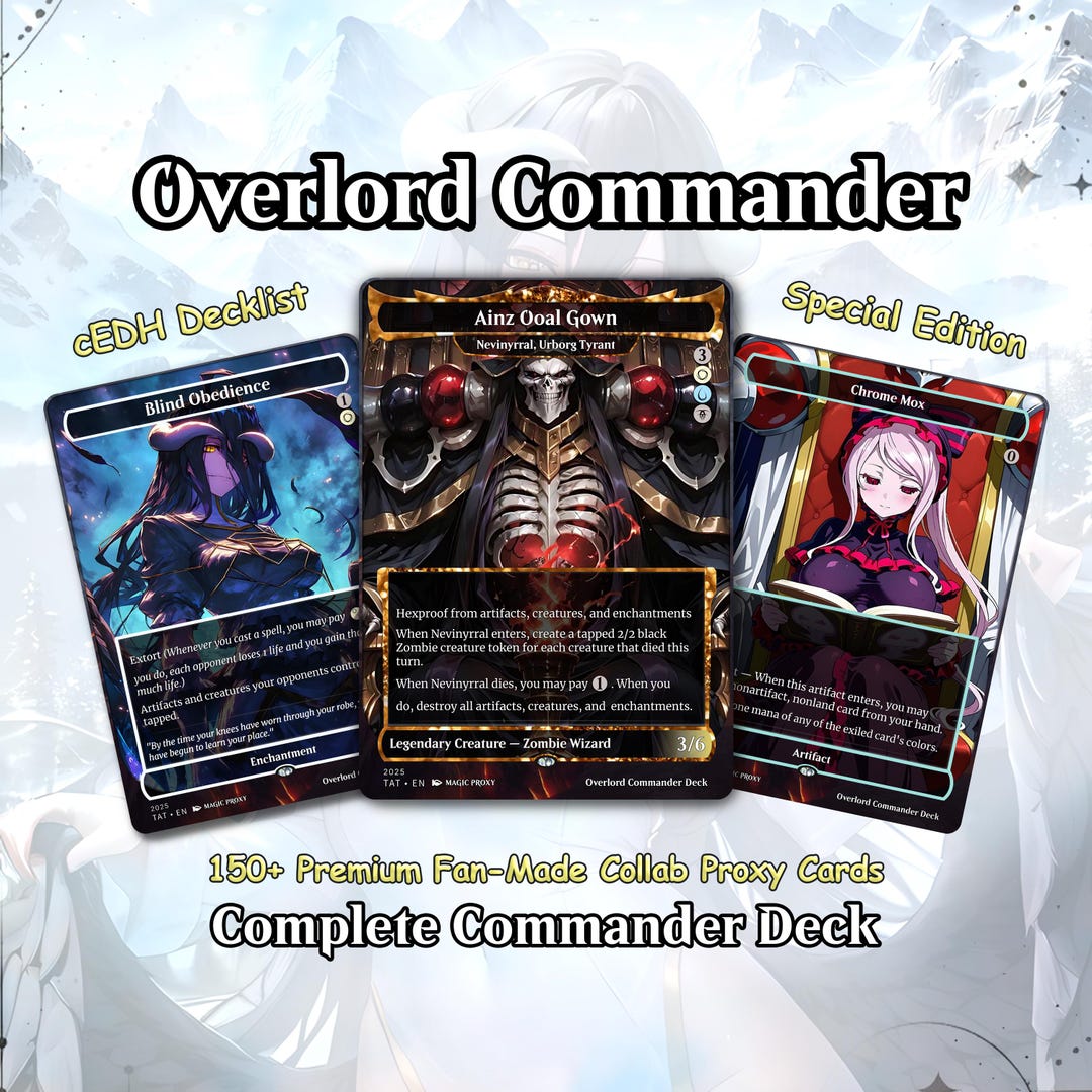 Overlord MTG Commander Deck • 160 Card Upgrade Pack • Anime Waifu Magic ...