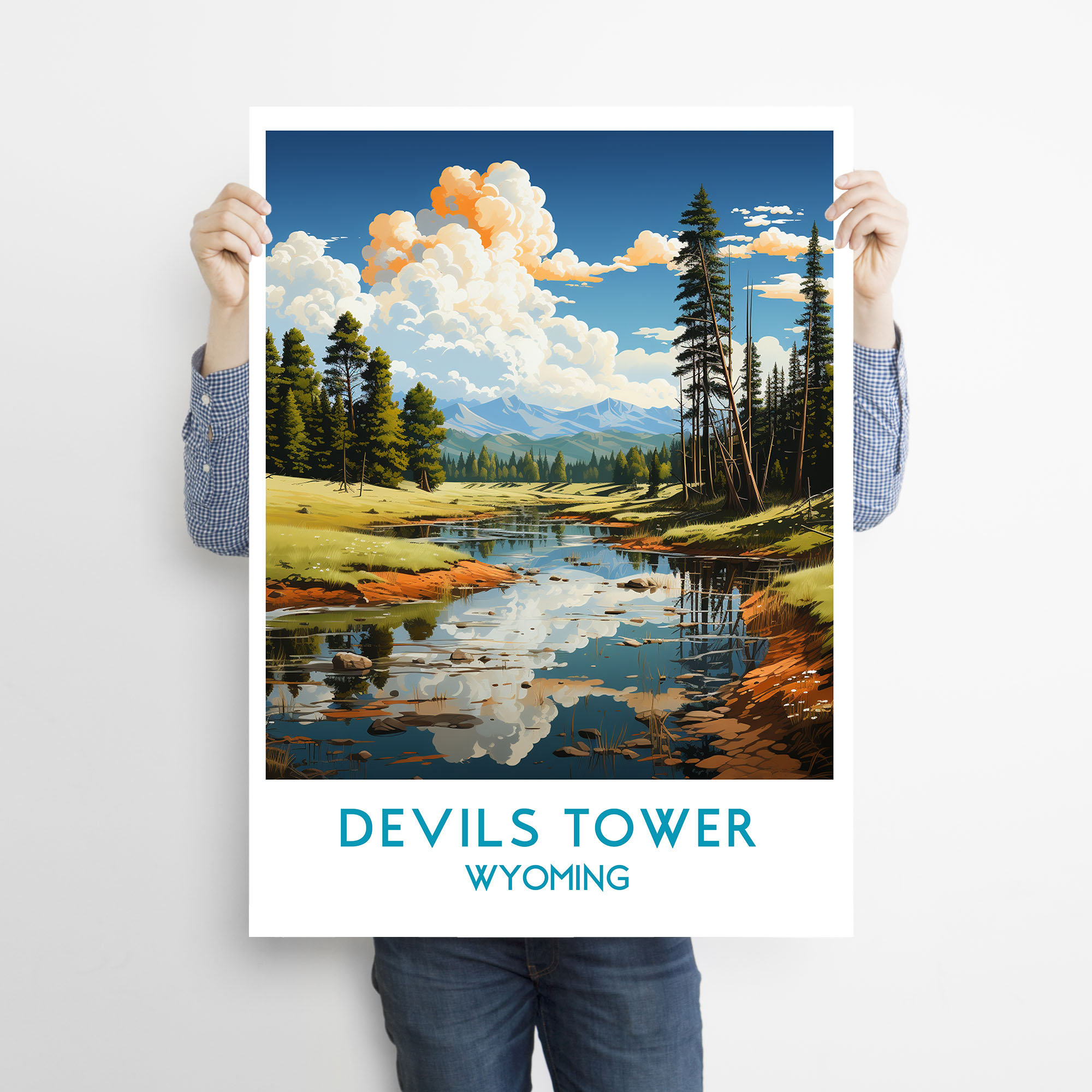 Devils Tower Travel Print Wall Art Devils Tower Wall Hanging - Etsy
