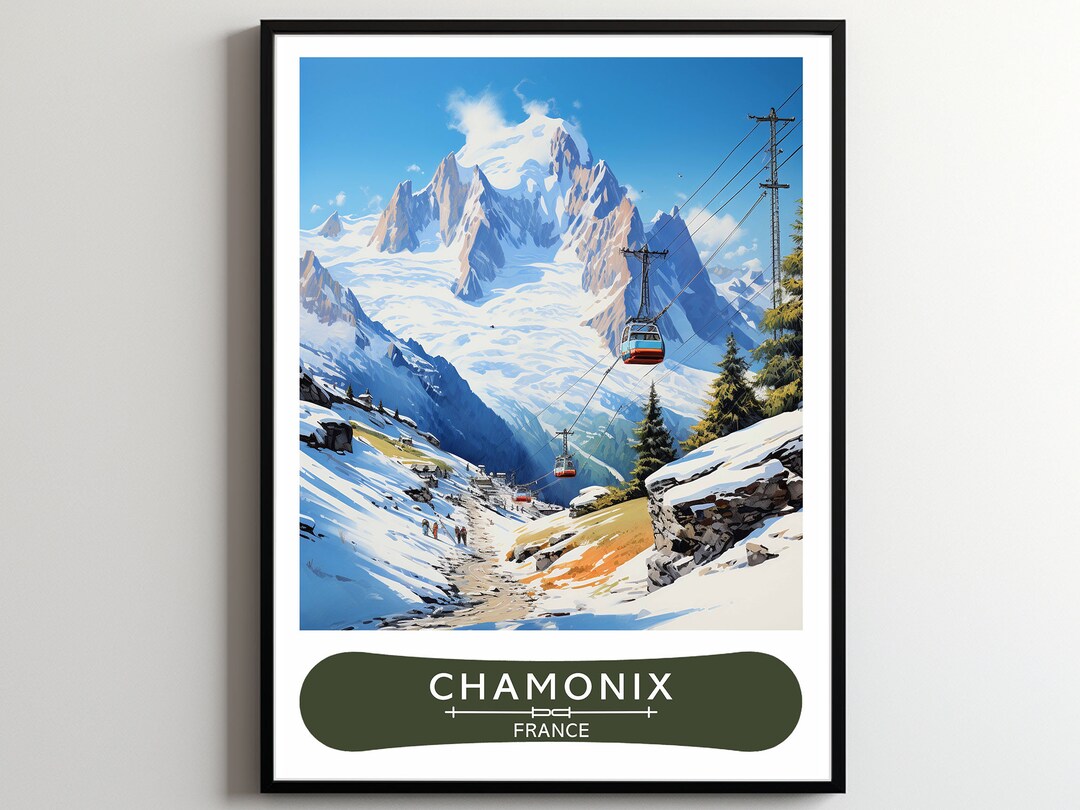 Chamonix Ski Resort France Print Gift Art Lovers France Art Poster Ski ...