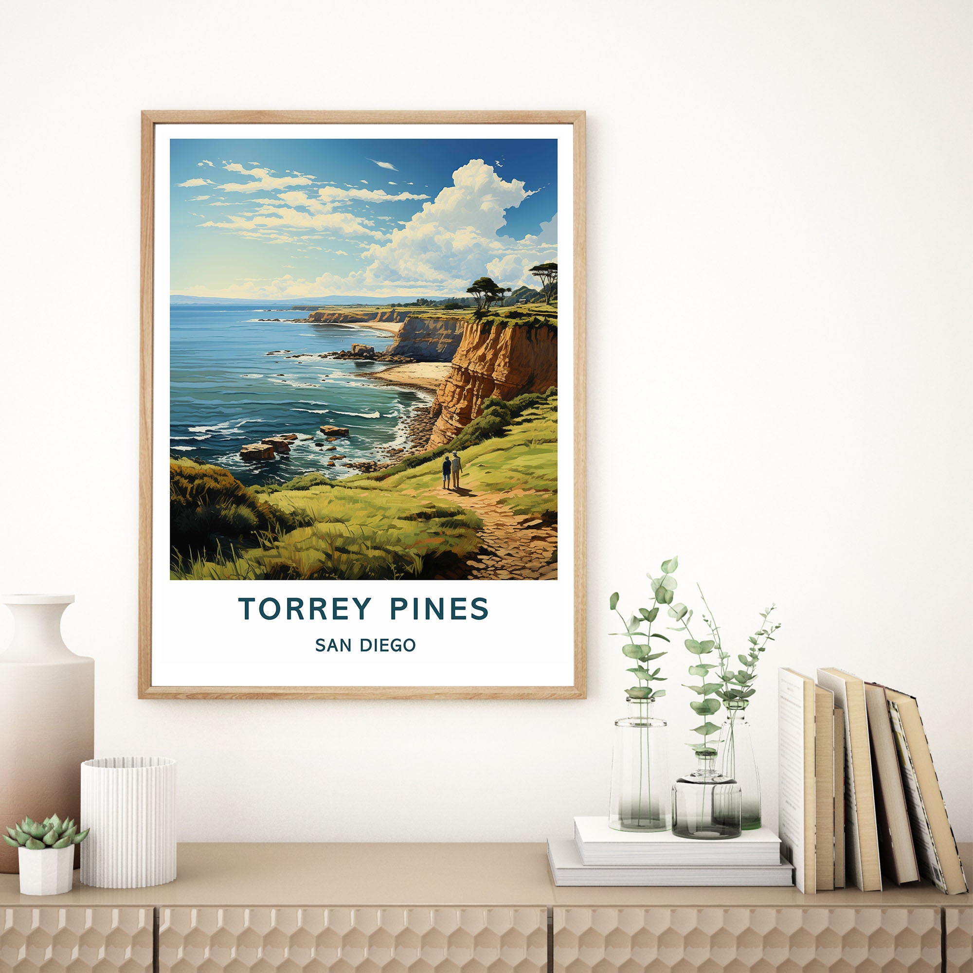 Torrey Pines Travel Print Wall Art Torrey Pines Wall Hanging Home Décor ...