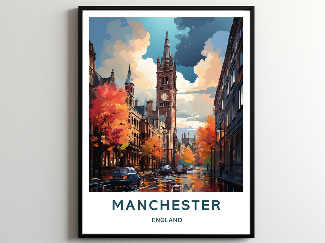 Manchester Travel Print Wall Art Manchester Wall Hanging Home Décor ...