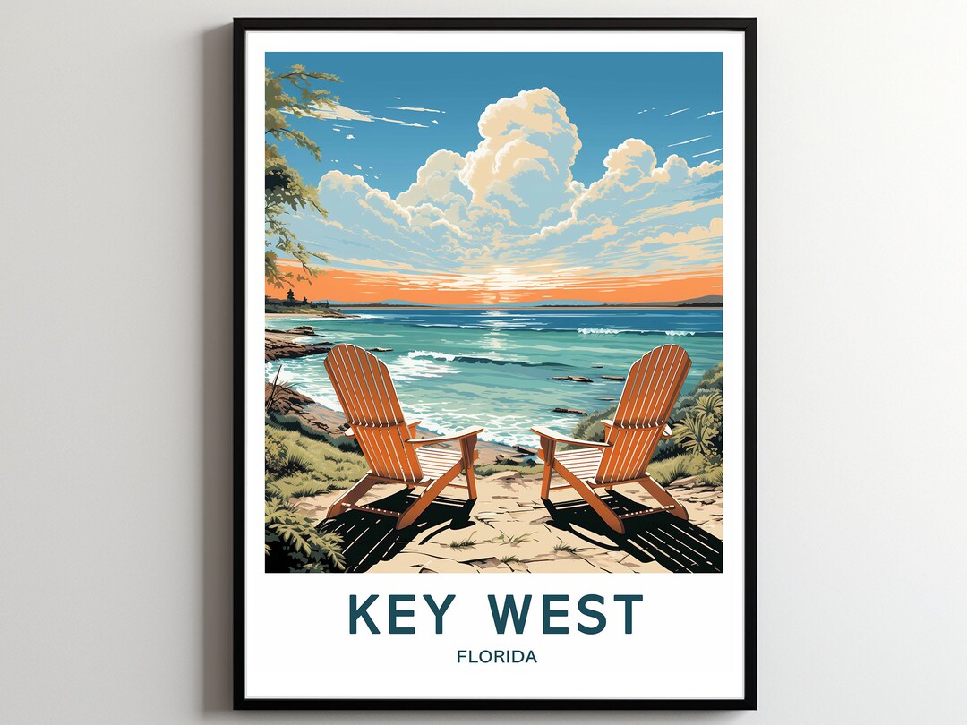 Key West Travel Print Wall Art Key West Wall Hanging Home Décor Key ...