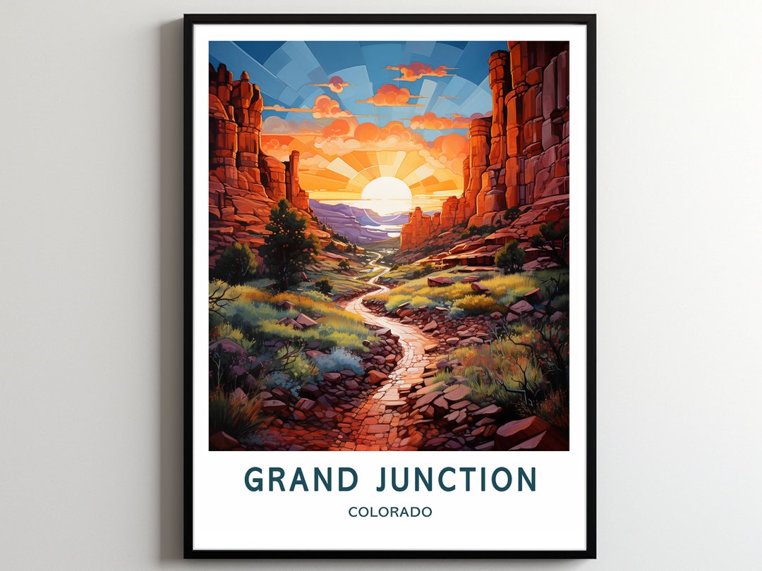 Grand Junction Travel Print Wall Art Grand Junction Wall Hanging Home ...