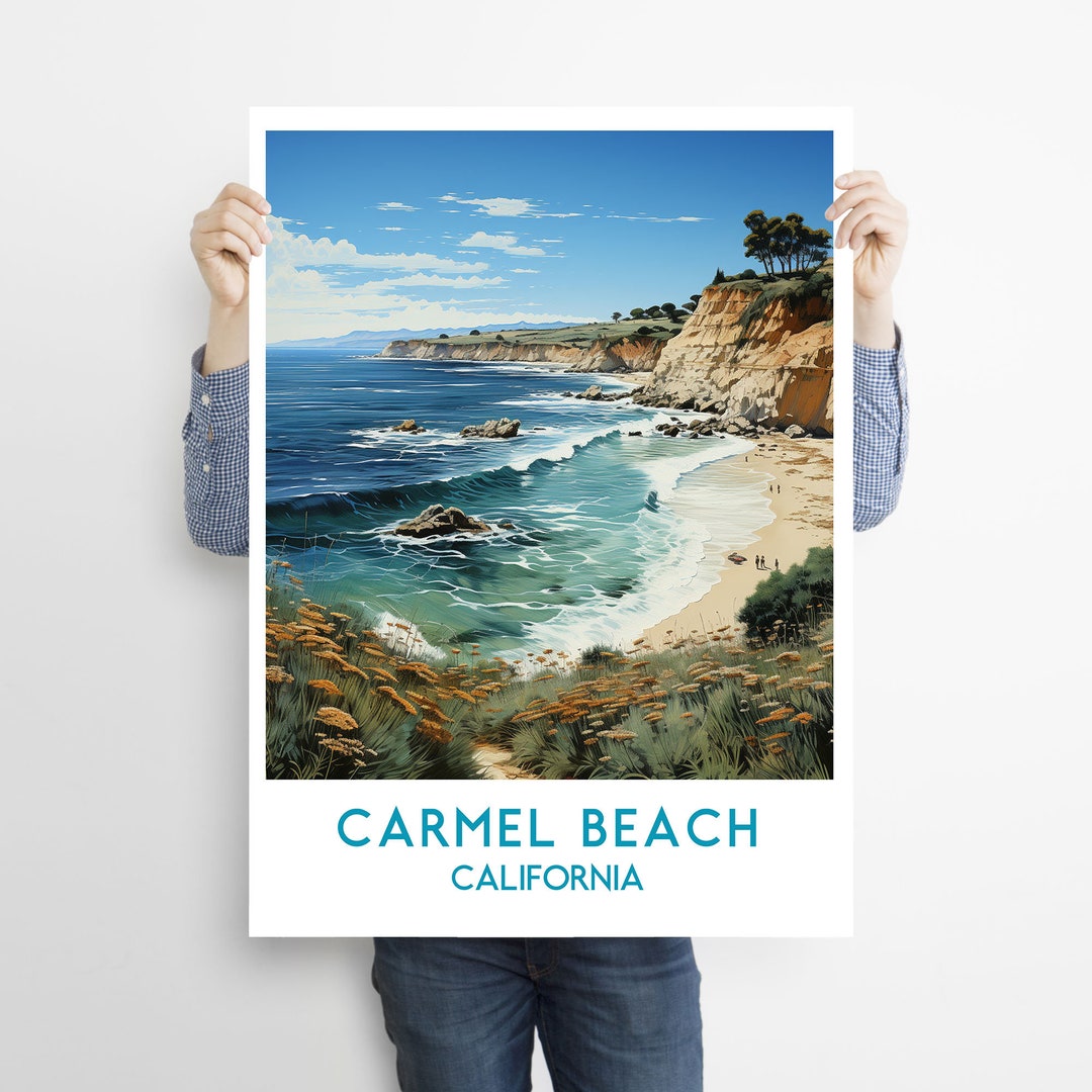 Carmel Beach Travel Print Wall Art Carmel Beach Wall Hanging Home Décor ...