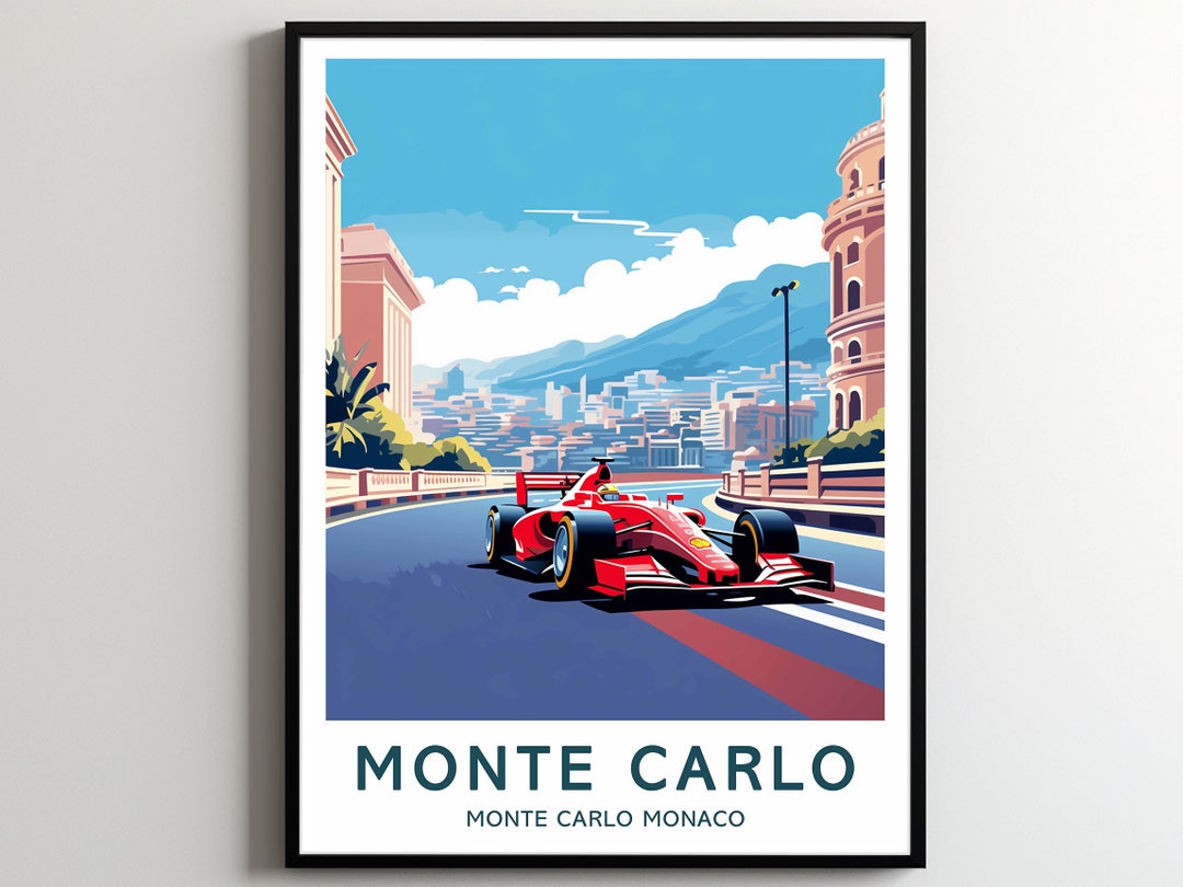 Monte Carlo Poster, Monte Carlo Monaco Race Car Art, Motorsport Travel ...