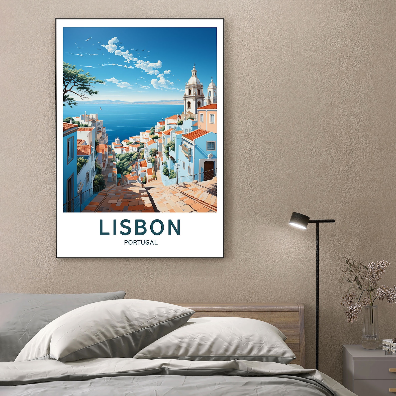 Lisbon Travel Print Wall Art Lisbon Wall Hanging Home Décor Lisbon Gift ...