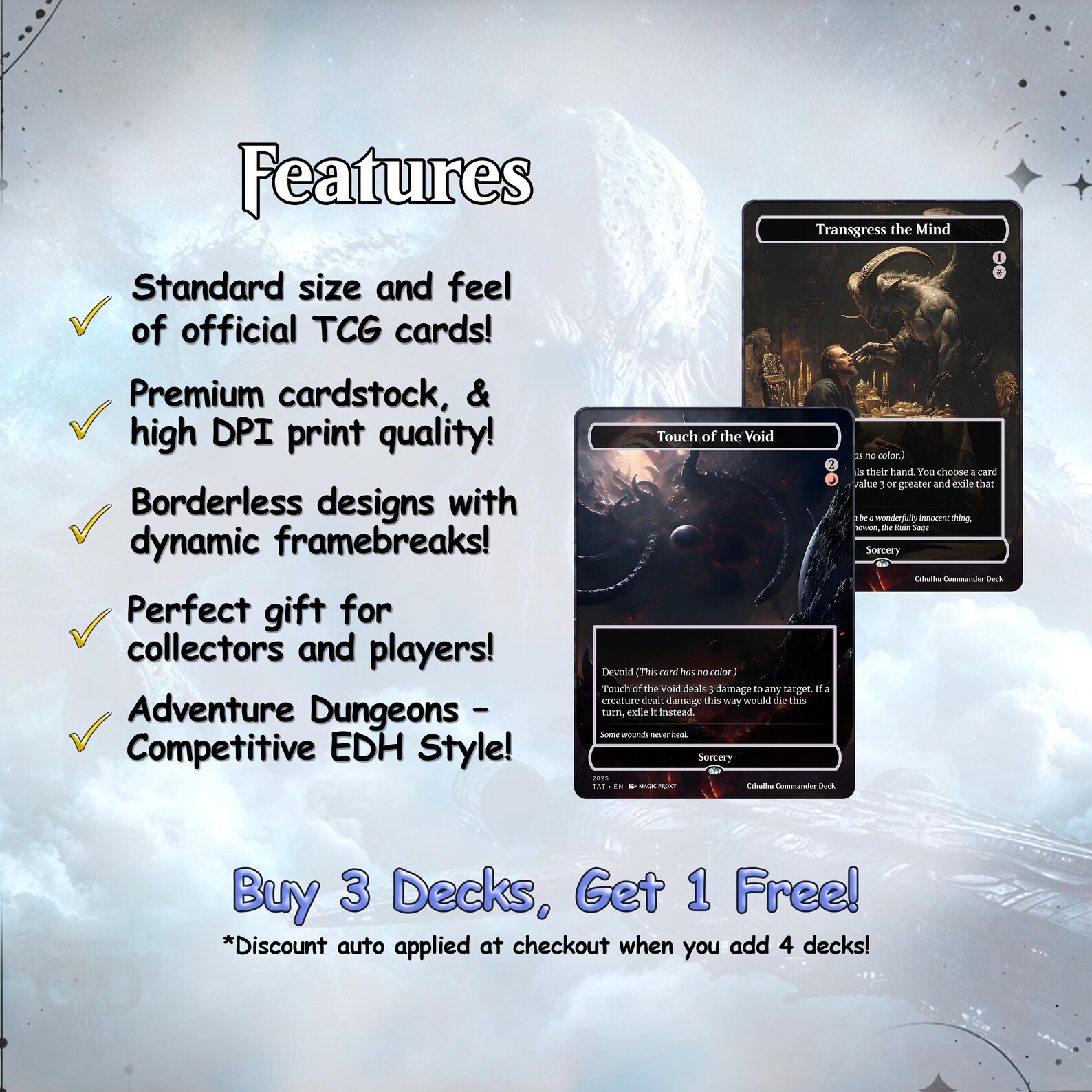 Eldrazi Cthulhu Magic Commander Deck Cedh | MTG Proxy Cards 160 ...