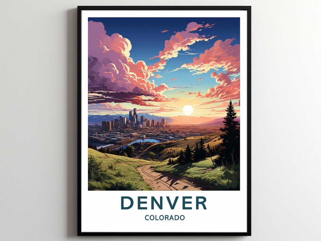 Denver Travel Print Wall Art Denver Wall Hanging Home Décor Denver Gift ...