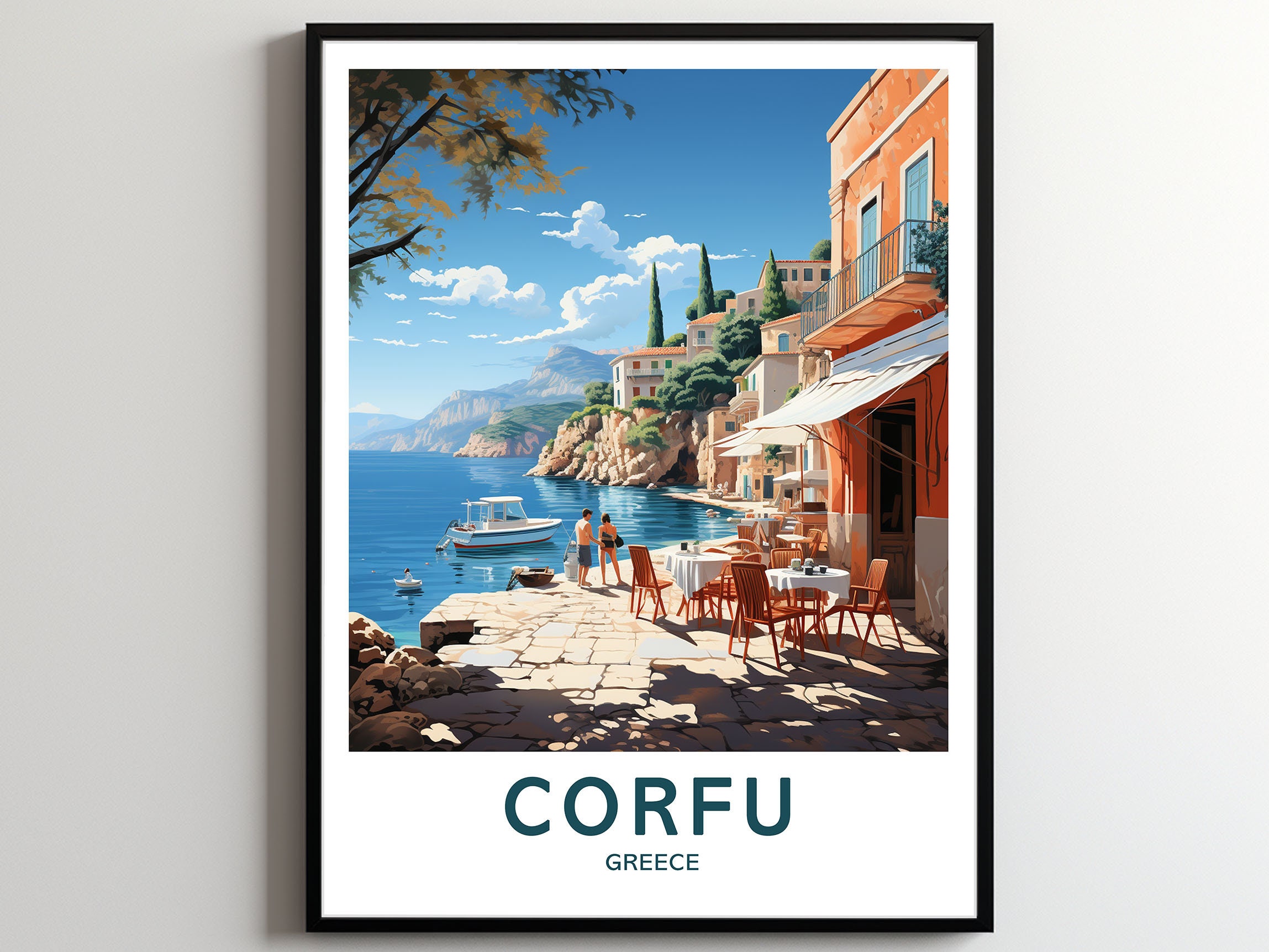 Corfu Travel Print Wall Art Corfu Wall Hanging Home Décor Corfu Gift ...
