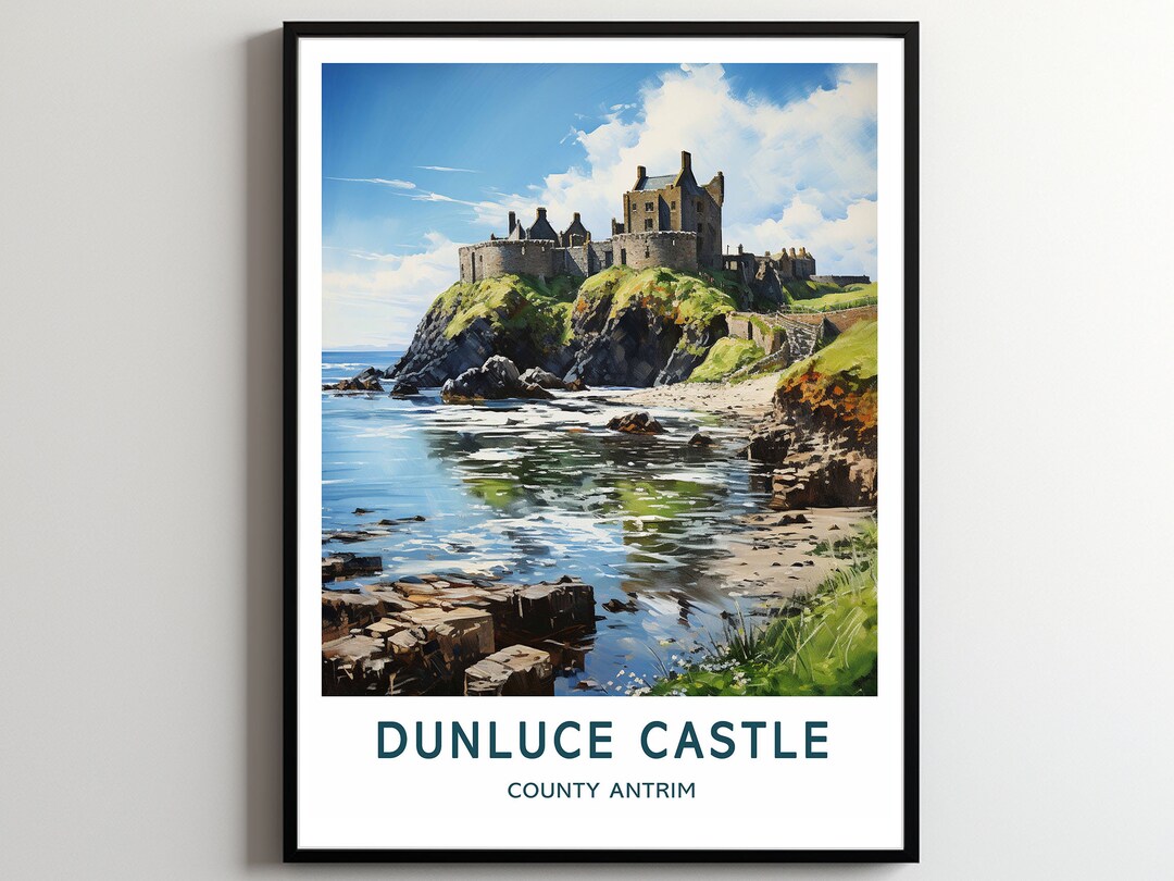 Dunluce Castle Travel Print Wall Art Dunluce Castle Wall Hanging Home ...