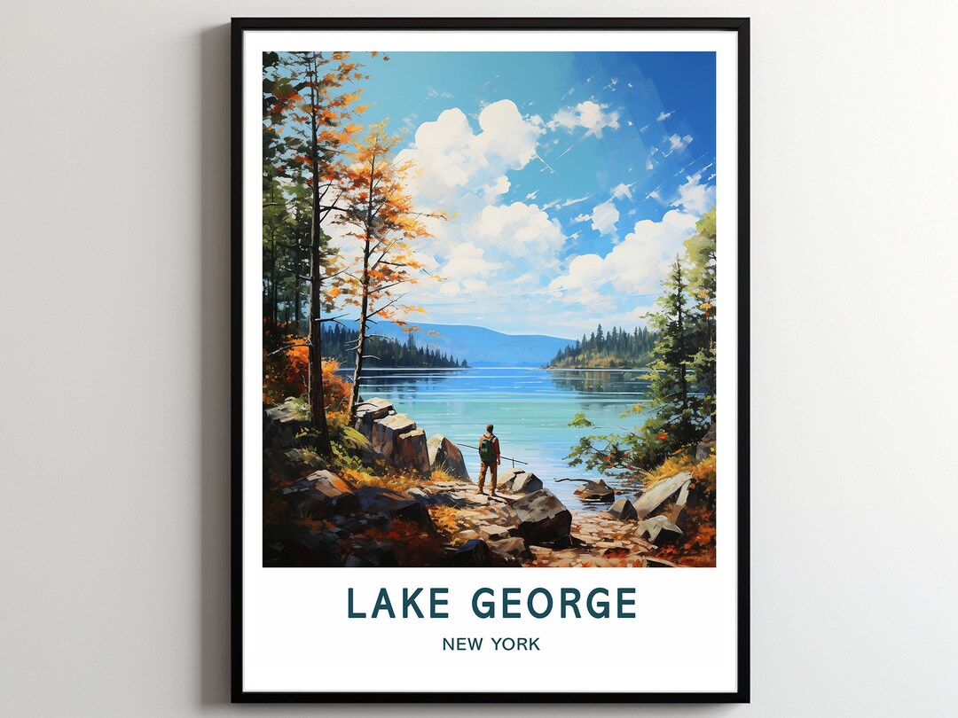 Lake George Travel Print Wall Art Lake George Wall Hanging Home Décor ...