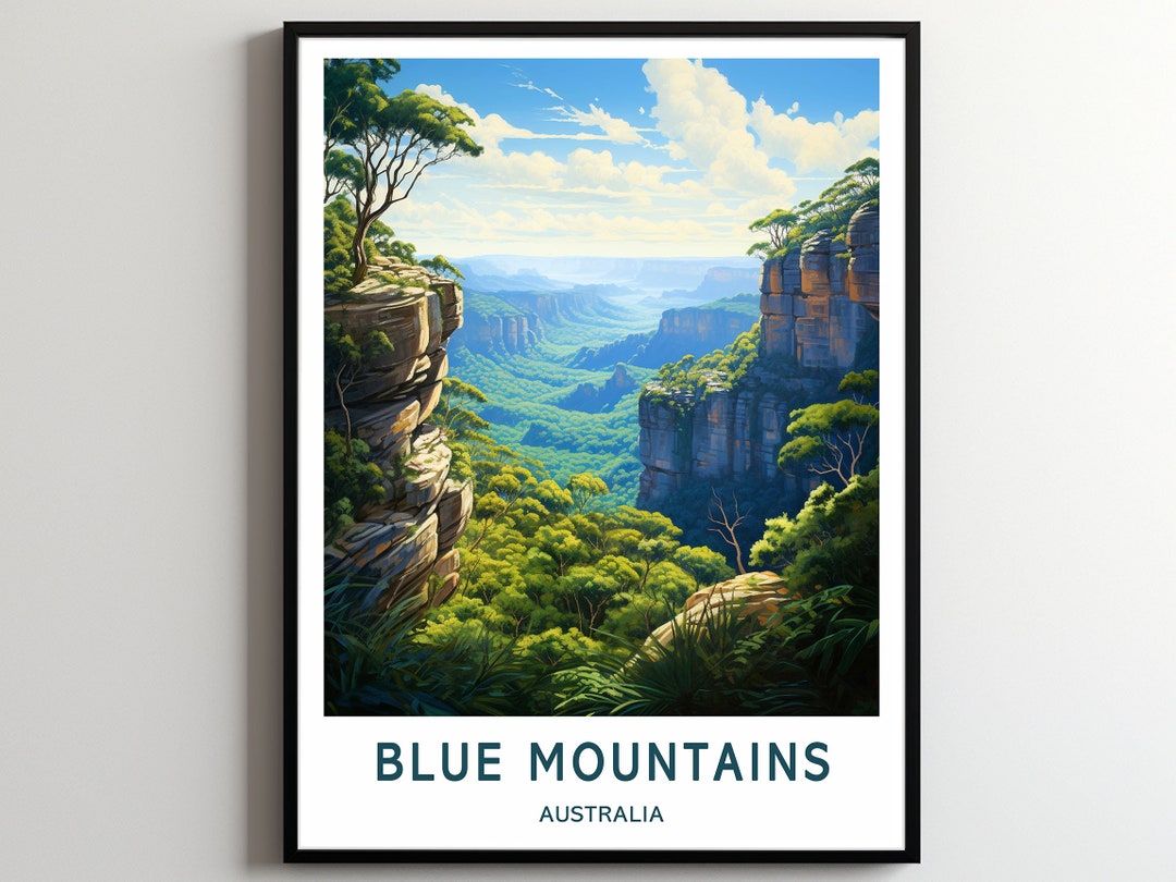 Blue Mountains Travel Print Wall Art Blue Mountains Wall Hanging Home ...