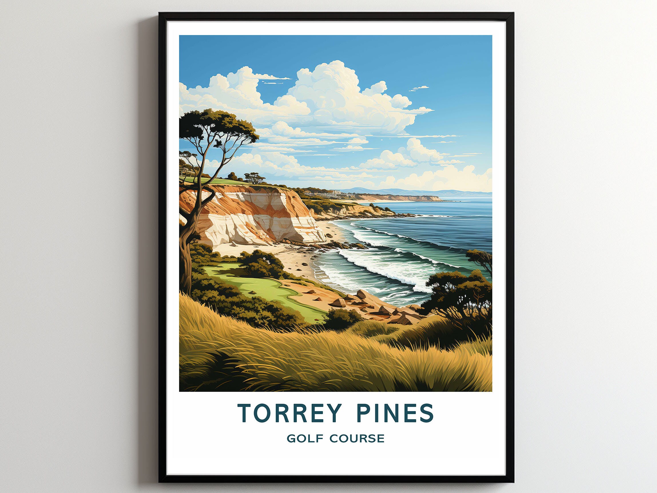 Torrey Pines Travel Print Wall Art Torrey Pines Wall Hanging Home Décor ...