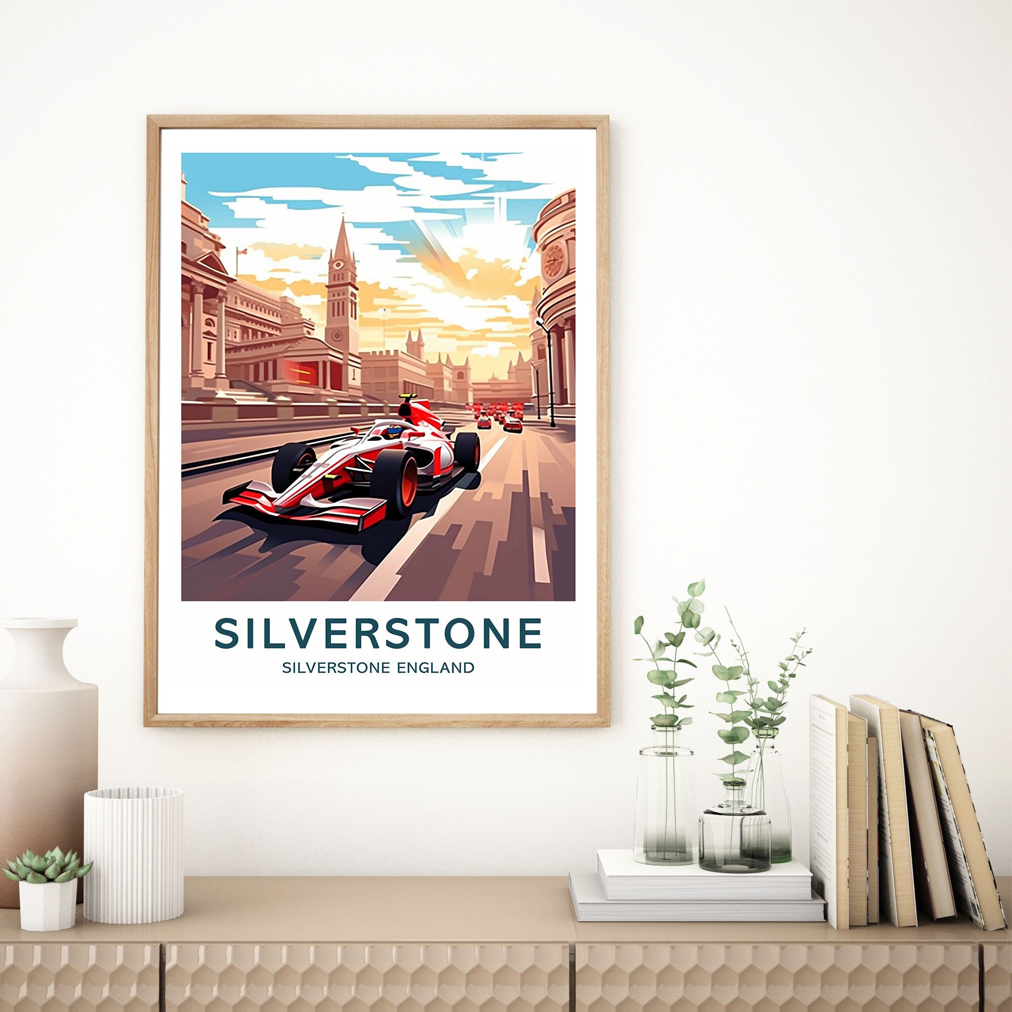 Silverstone Poster, Silverstone England Race Car Art, Motorsport Travel ...