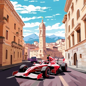 Monza Poster, Monza Italy Race Car Art, Motorsport Travel Prints for ...