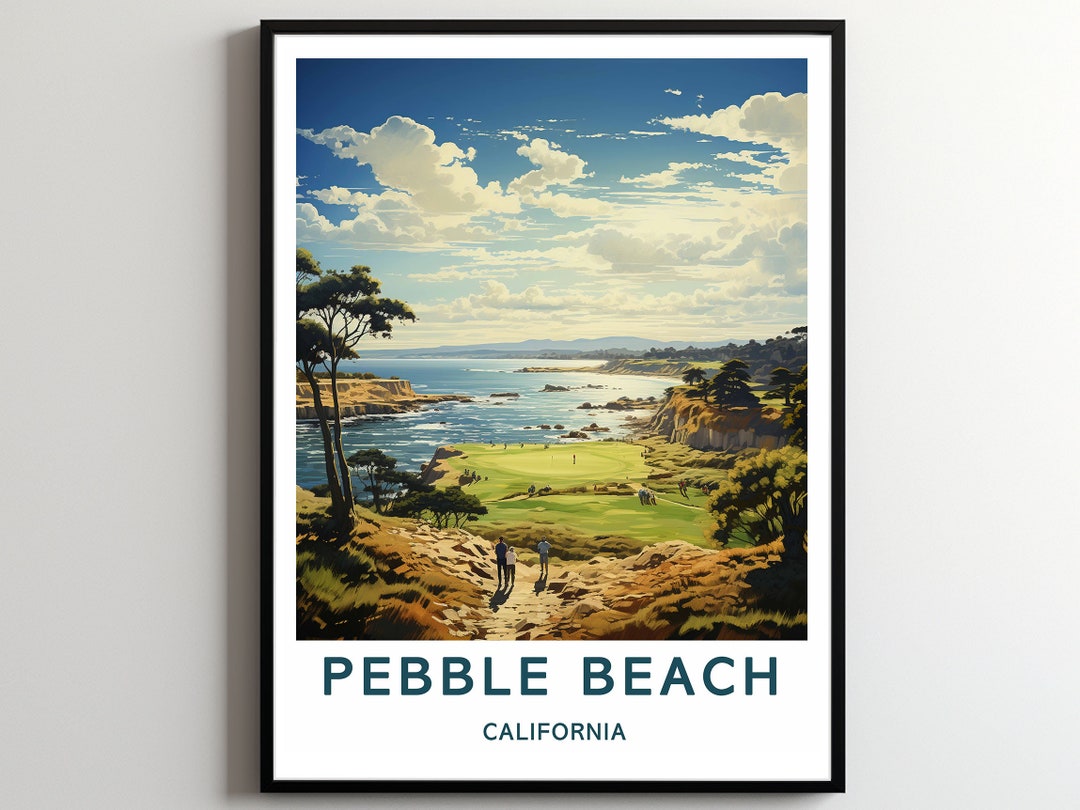 Pebble Beach Travel Print Wall Art Pebble Beach Wall Hanging Home Décor ...