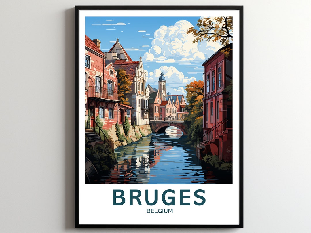 Bruges Travel Print Wall Art Bruges Wall Hanging Home Décor Bruges Gift ...