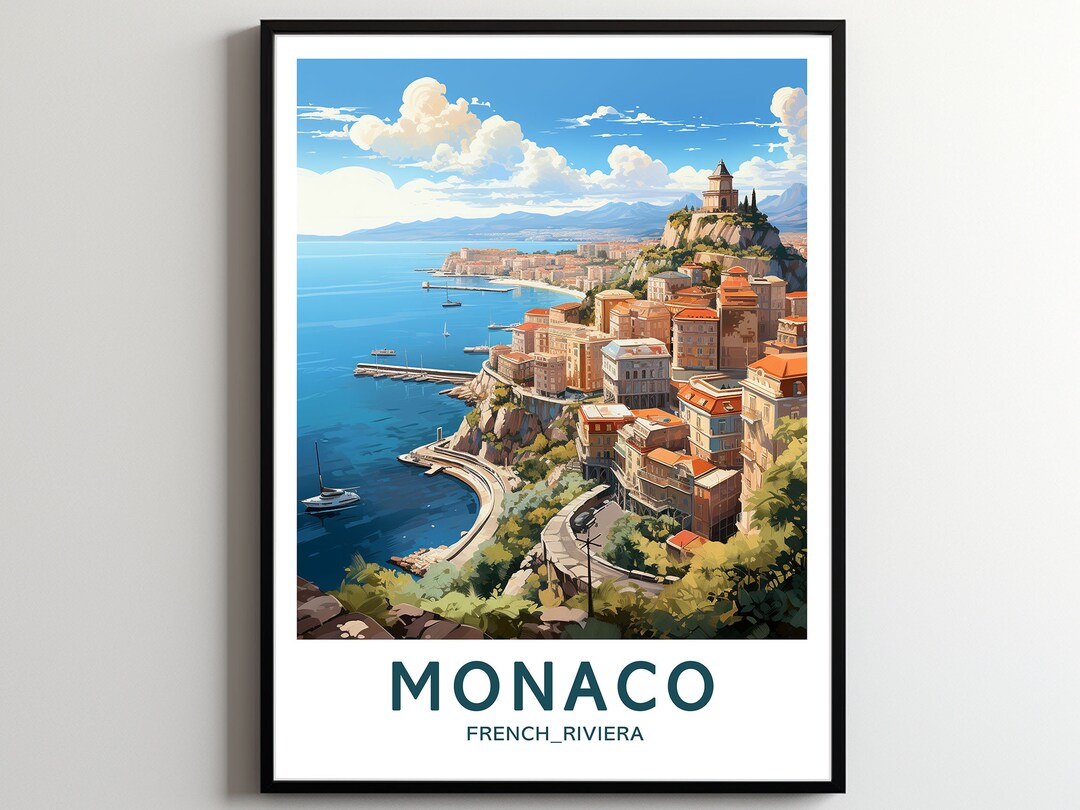 Monaco Travel Print Wall Art Monaco Wall Hanging Home Décor Monaco Gift ...