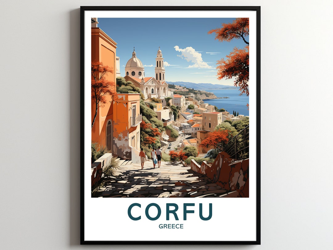 Corfu Travel Print Wall Art Corfu Wall Hanging Home Décor Corfu Gift ...