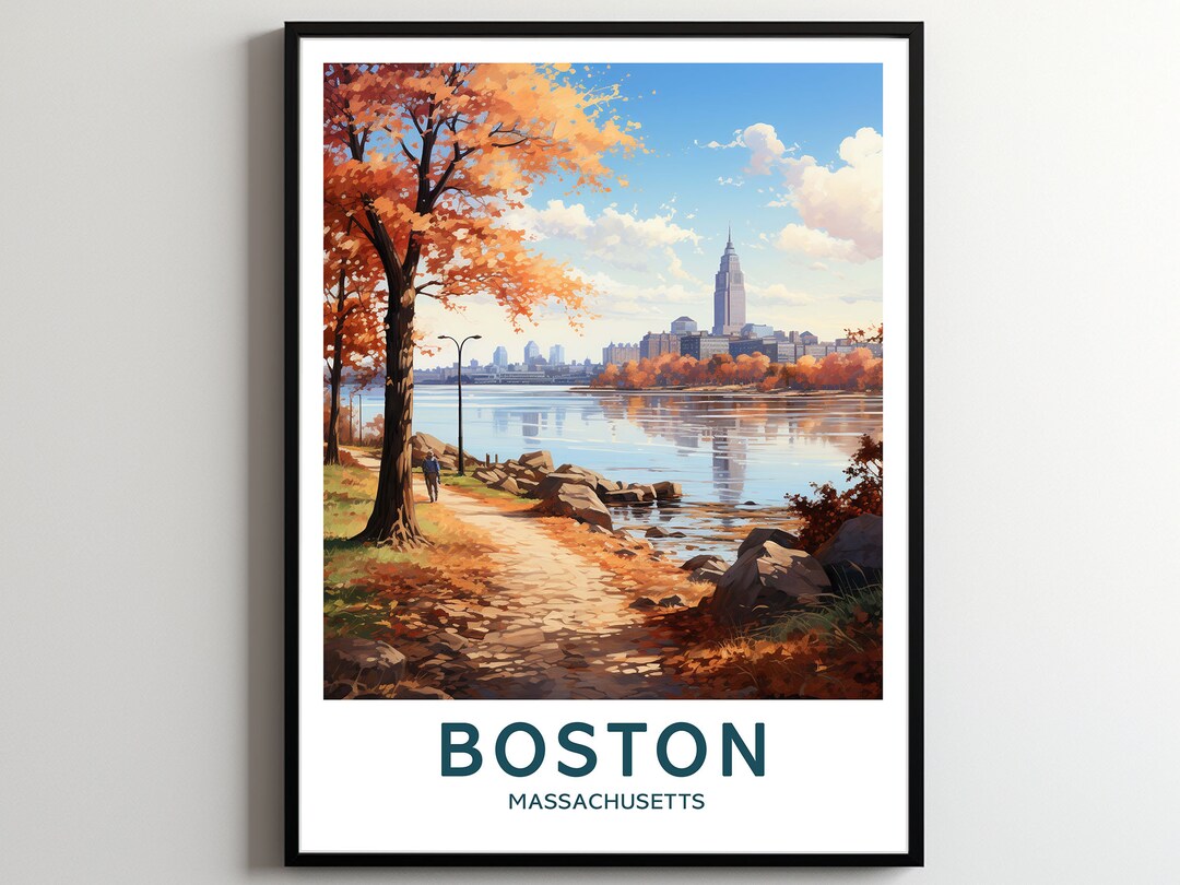 Boston Travel Print Wall Art Boston Wall Hanging Home Décor Boston Gift ...